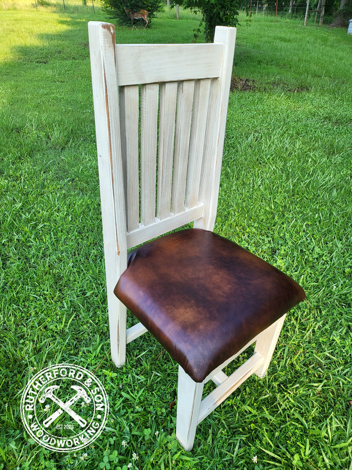 Mission Style Leather Chairs – Rutherford and Sons Woodworking